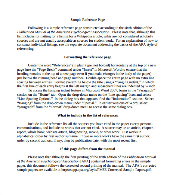 How To Create Reference Page