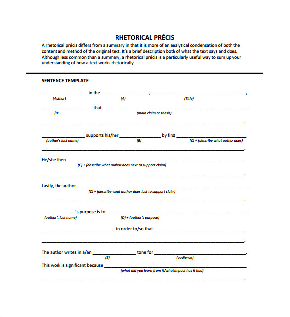 Rhetorical Essay Format