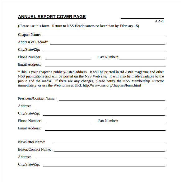 FREE 11 Sample Report Cover Page Templates In PDF