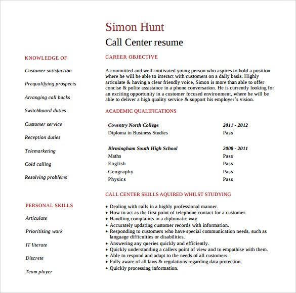FREE 9 Sample Customer Service Representative Resume Templates In PDF