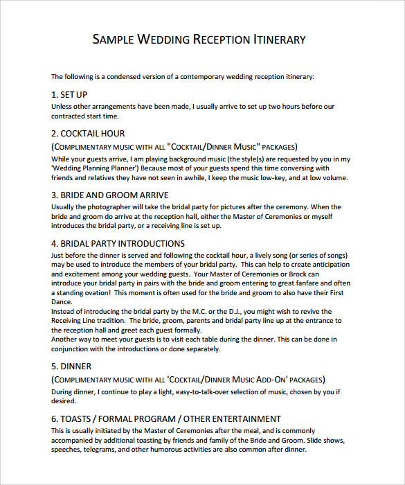 FREE 9 Sample Wedding Program Templates In PDF