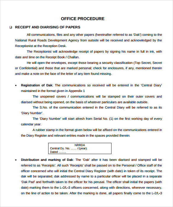 Procedure Manual Template Collection