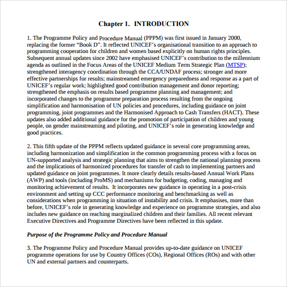 FREE Procedure Manual Samples In PDF