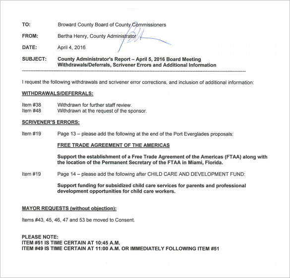 Meeting Memo Sample PDF Template