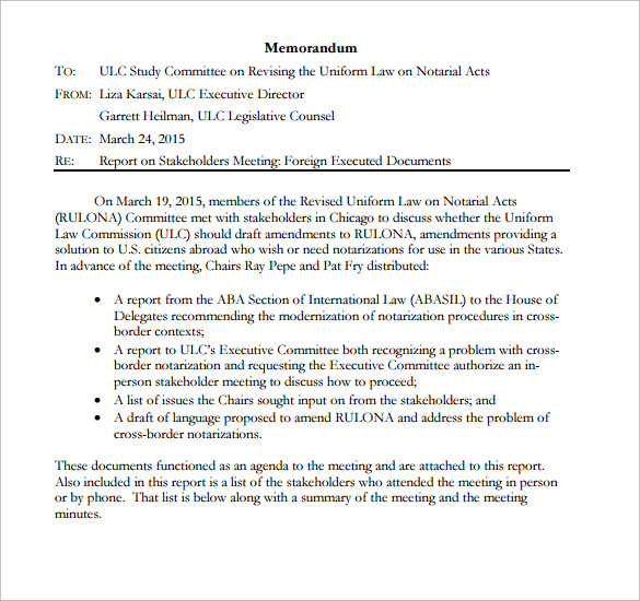 FREE 14 Sample Meeting Memo Templates In PDF MS Word