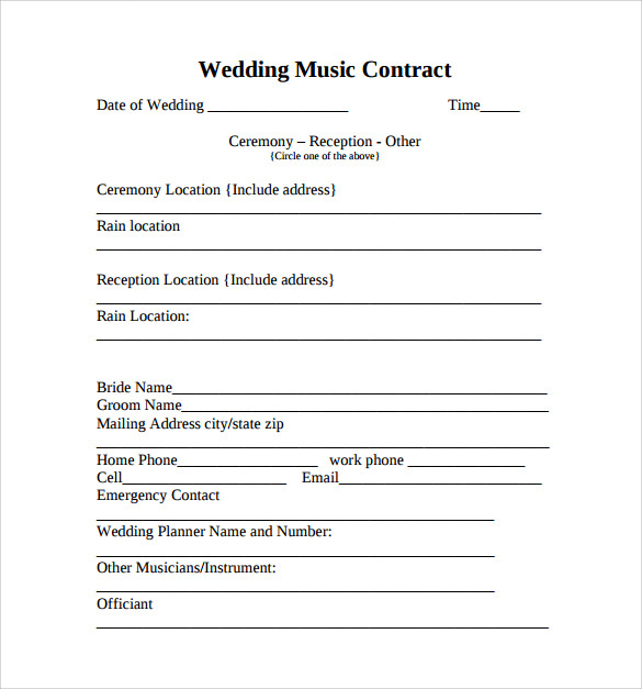 15 Music Contract Templates Sample Templates