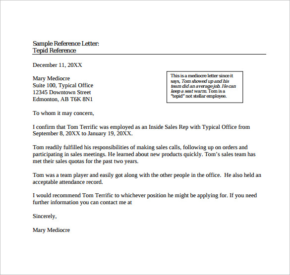 Letter Of Recommendation To Whom It May Concern Database Letter 