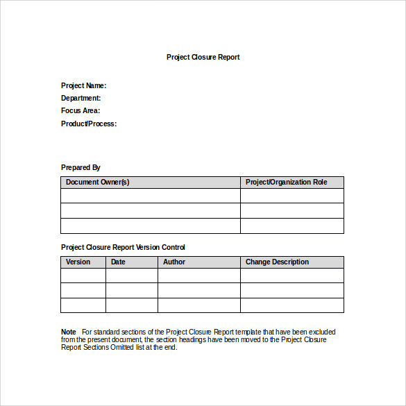 FREE 9 Sample Project Closure Templates In PDF MS Word