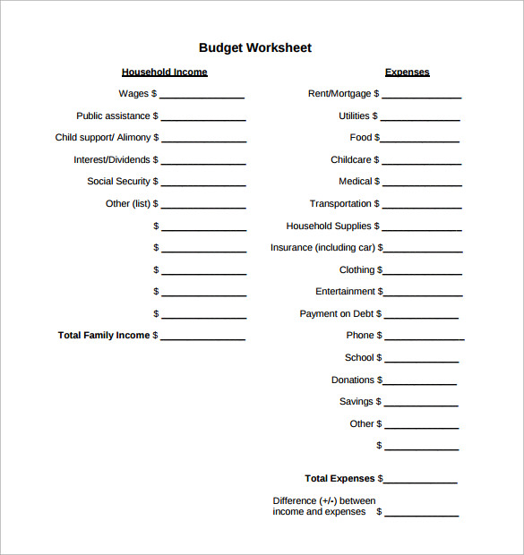 FREE 8 Sample Family Budget Calculator Templates In PDF