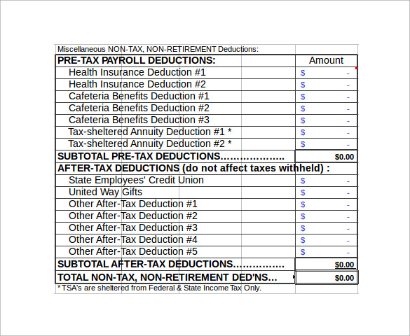 FREE 6 Sample Net Pay Calculator Templates In PDF Excel