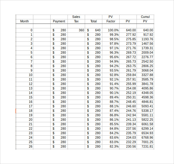 FREE 9 Sample Lease Payment Calculator Templates In Excel