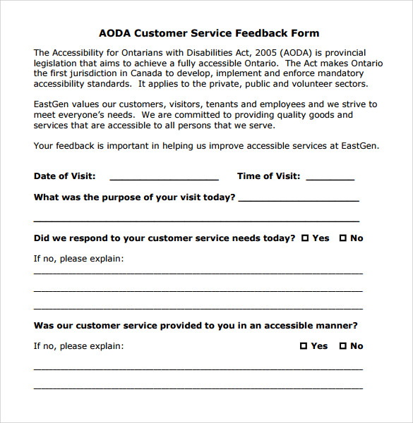 FREE 11 Sample Service Feedback Forms In PDF MS Word FREE 11 Sample Service Feedback Forms In PDF MS Word