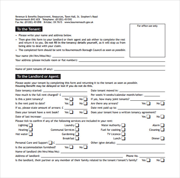 11 Rent Certificate Form Templates Sample Templates