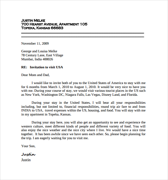 10+ Invitation Letters for US Visa – PDF, Word | Sample Templates 10+ Invitation Letters for US Visa – PDF, Word | Sample Templates