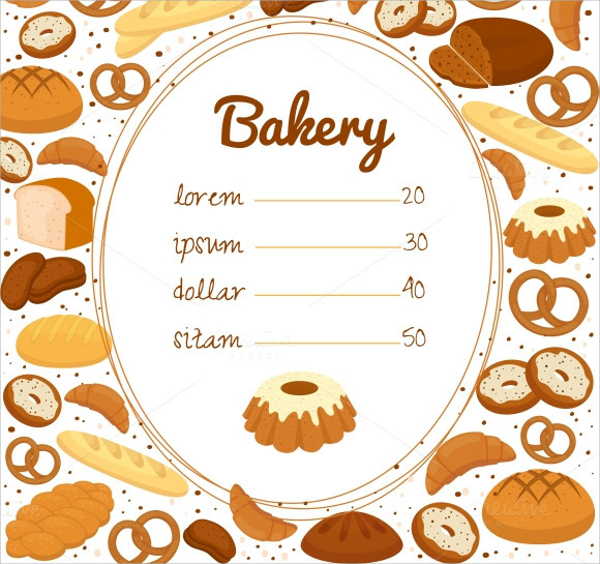 FREE 21 Sample Bakery Menu Templates In AI Pages PSD MS Word