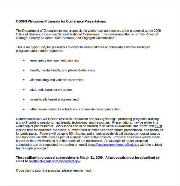 FREE 17 Sample Conference Proposal Templates In PDF Excel MS Word 