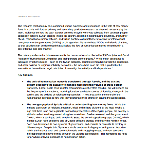 FREE 9 Sample Technical Assessment Templates In PDF MS Word