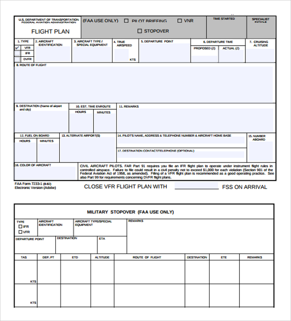 Flight Plan Sample Master Template Flight Plan Sample Master Template