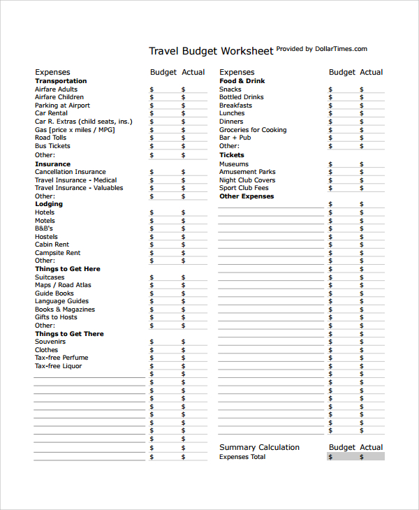 8 Budget Estimate Templates Sample Templates