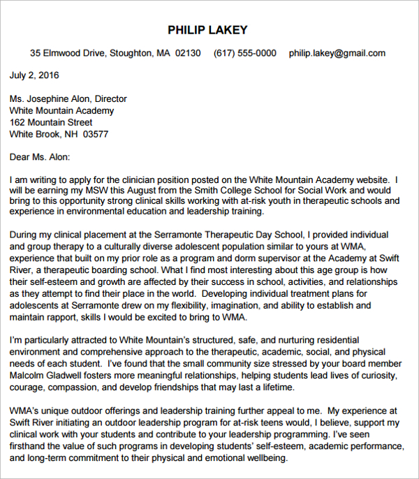 FREE 9 Sample Social Worker Cover Letter Templates In PDF MS Word