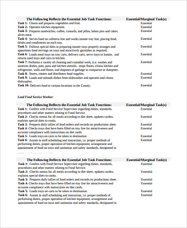 FREE 8 Sample Job Task Analysis Templates In PDF MS Word Google