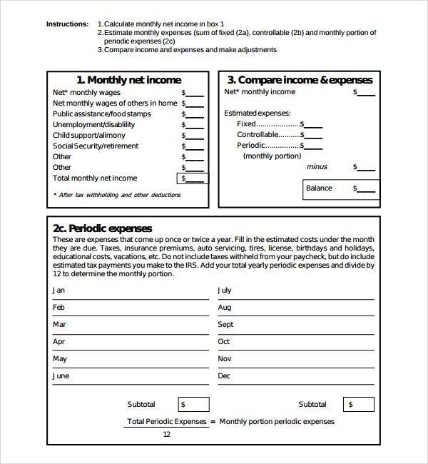 FREE 9 Sample Spending Plan Templates In PDF MS Word