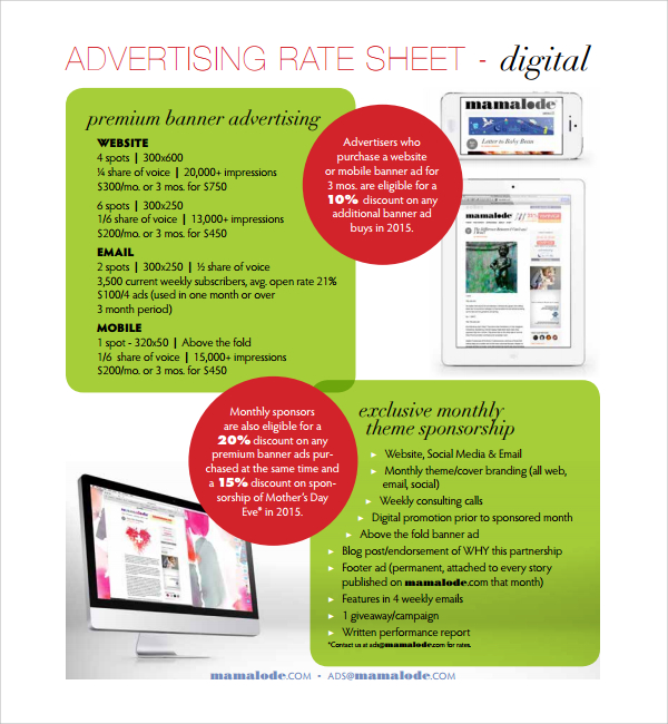 FREE 6 Sample Rate Sheet Templates In PDF