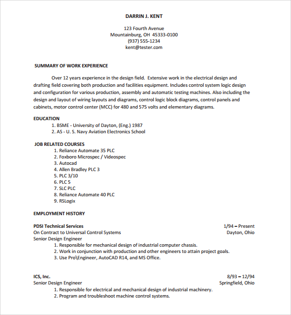 FREE 8+ Sample Design CV Templates in PDF | MS Word