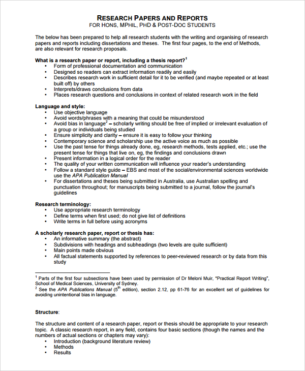 FREE 12 Research Report Templates In PDF
