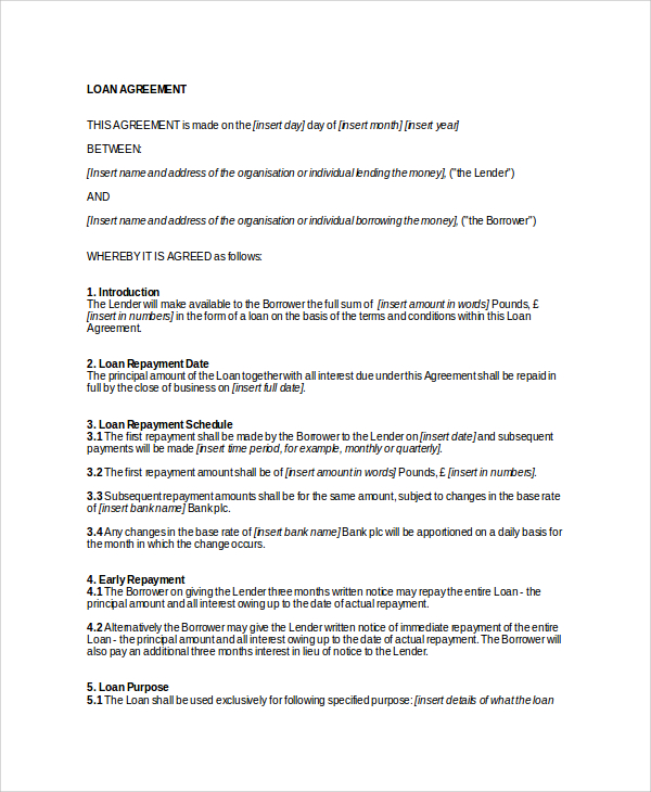 FREE 6 Sample Business Loan Agreement Templates In MS Word PDF FREE 6 Sample Business Loan Agreement Templates In MS Word PDF