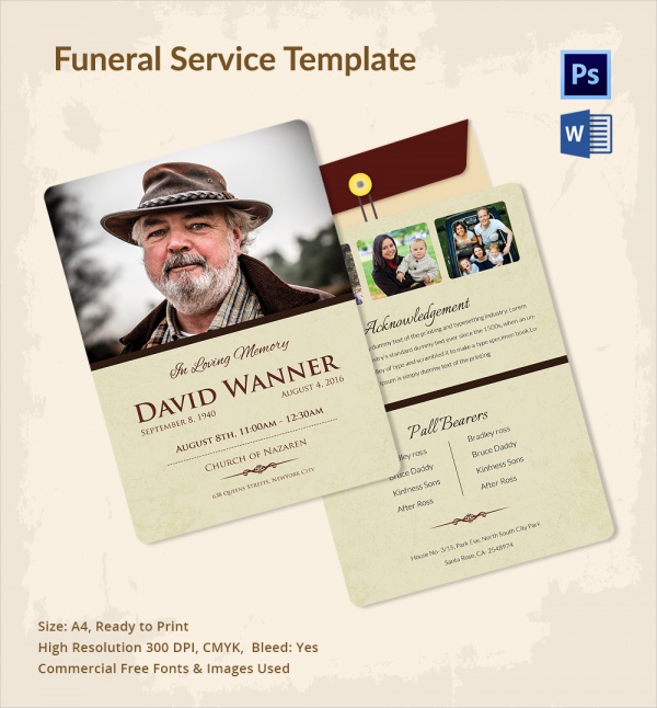 FREE 12 Sample Funeral Service In PDF PSD MS Word