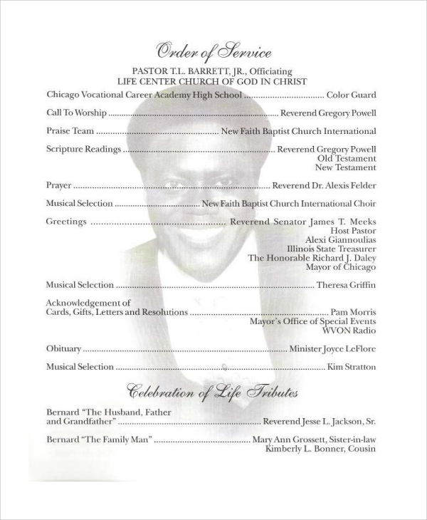 Free Printable Obituary Program Template Printable Templates