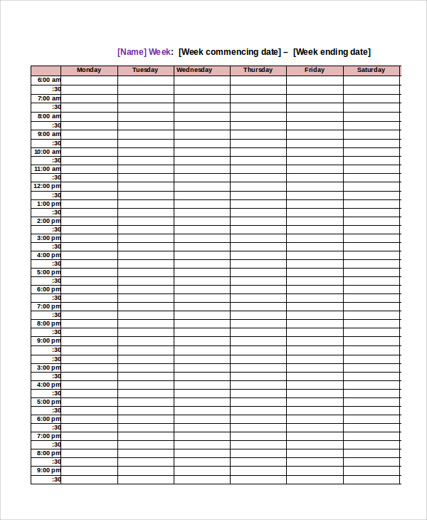 FREE 9 Sample Class Timetable Templates In PDF MS Word Excel