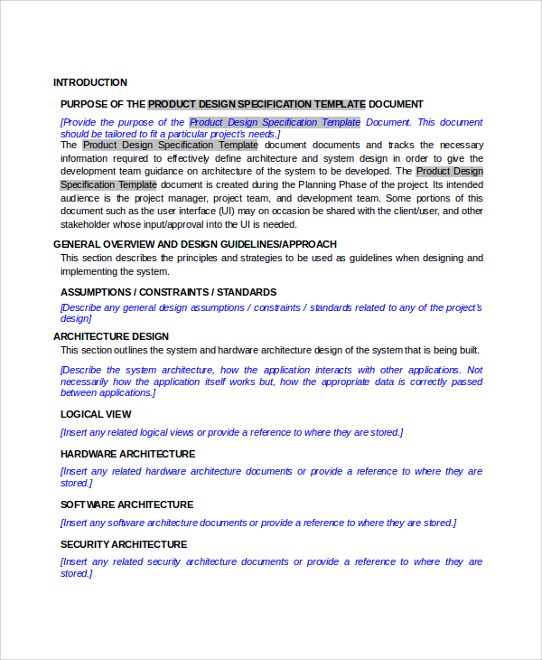 Sample Technical Design Document Template