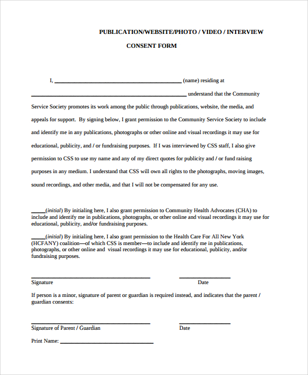 FREE 9 Sample Interview Consent Forms In MS Word PDF