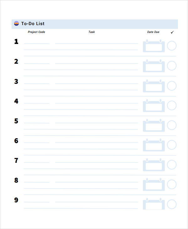 FREE 6 Sample Project To Do List Templates In PDF