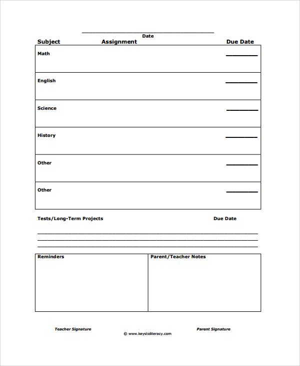 FREE 9 Sample Assignment Sheet Templates In PDF MS Word