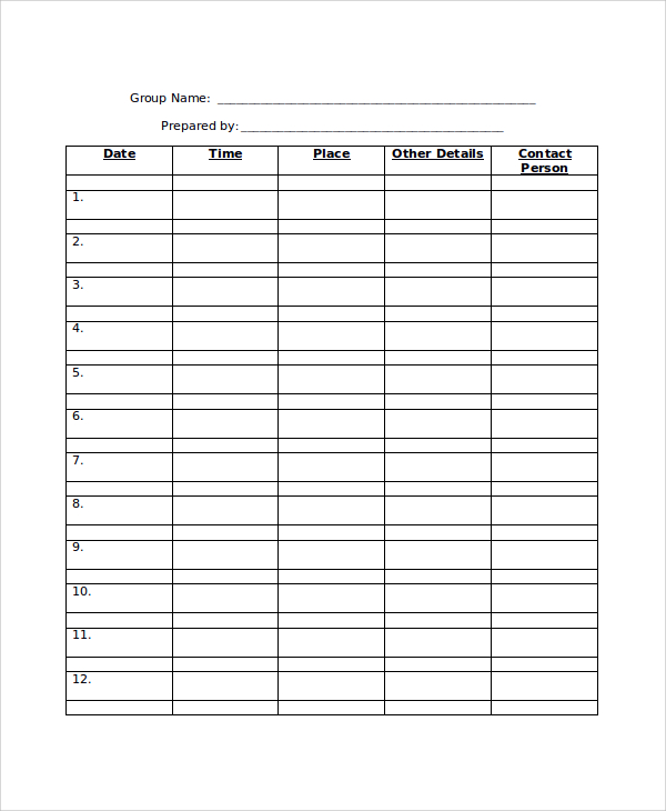 FREE 7 Sample Monthly Work Schedule Templates In PDF MS Word Excel