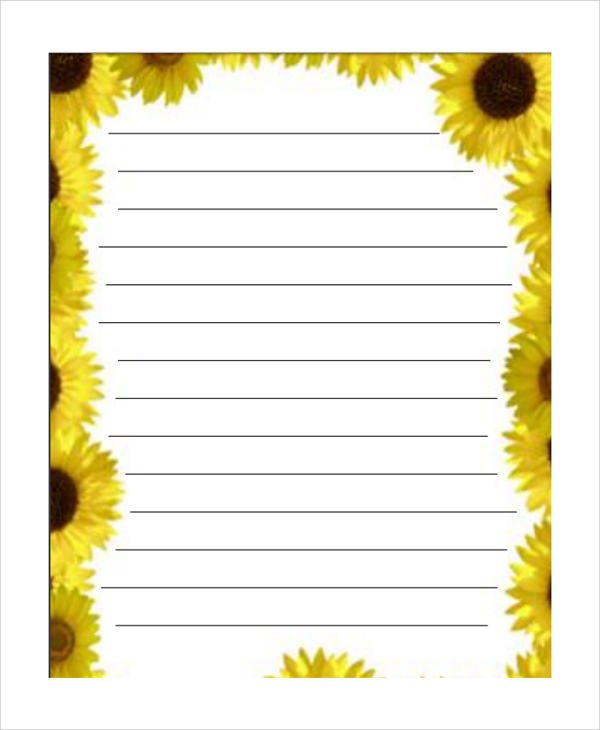 Free Lined Paper With Border 5 Best Images Of Spring Writing Paper 