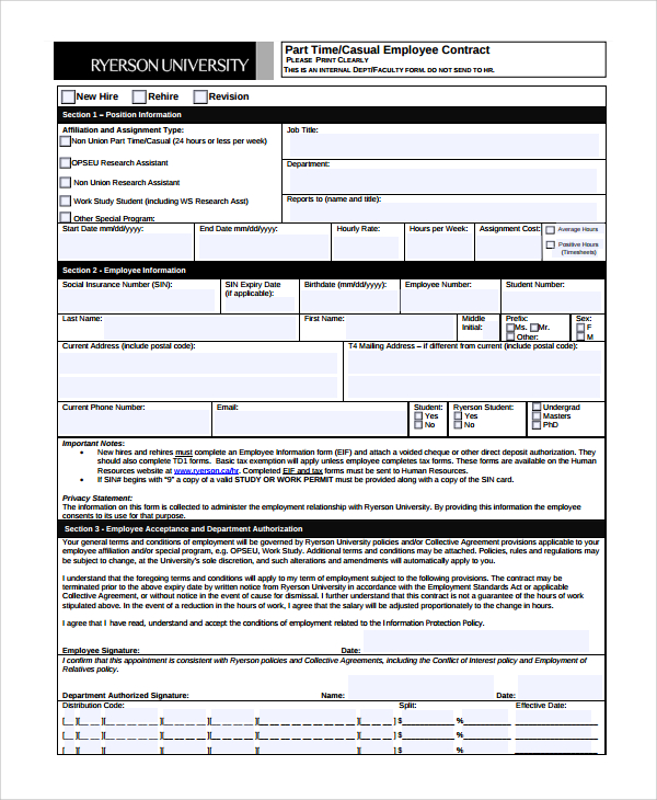 FREE 8 Sample Casual Employment Agreement Templates In PDF MS Word