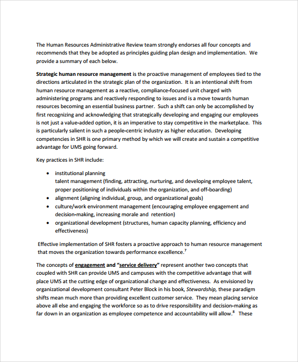 Human Resource Management Report Sample PDF Template