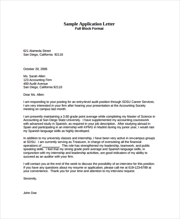 FREE 7 Sample Internship Cover Letter Templates In PDF MS Word