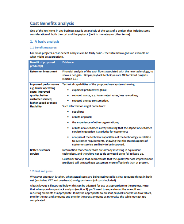 FREE 10 Sample Cost Benefit Analysis Templates In PDF MS Word Excel