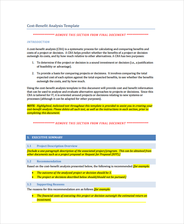 FREE 10 Sample Cost Benefit Analysis Templates In PDF MS Word Excel FREE 10 Sample Cost Benefit Analysis Templates In PDF MS Word Excel