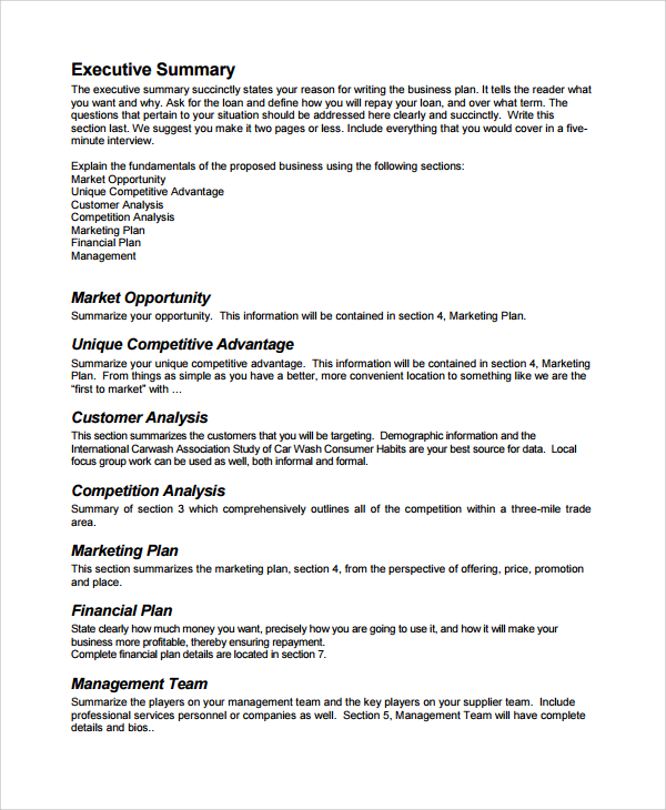 Competitive Analysis Business Plan Example Hot Picture