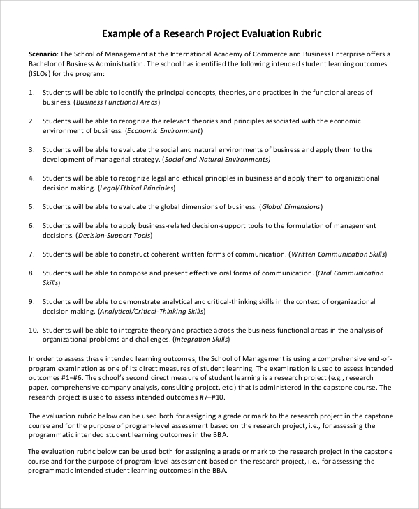 FREE 7 Sample Project Evaluation Templates In PDF Google Docs