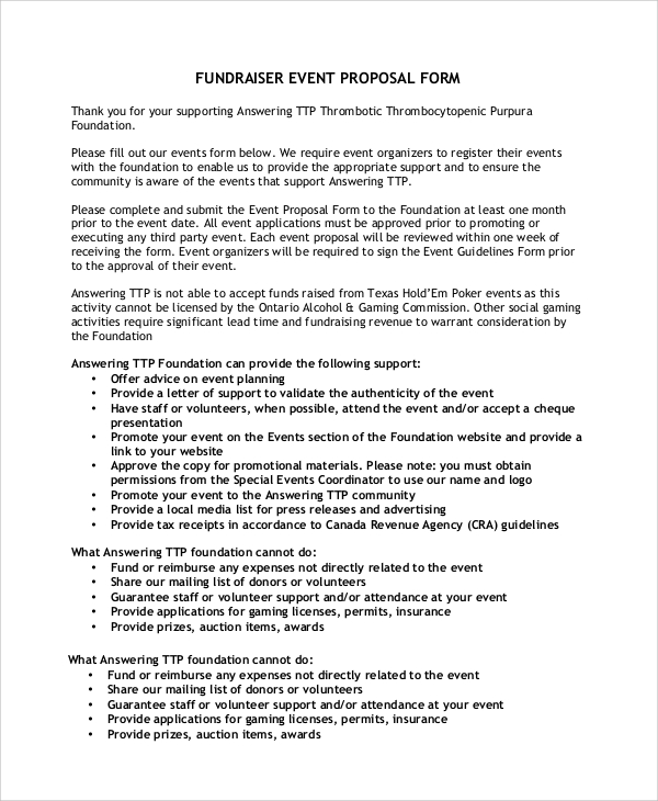 FREE 18 Sample Event Proposals In MS Word PDF Google Docs Pages 