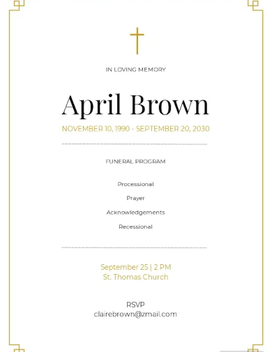 FREE 19 Sample Catholic Funeral Programs In PDF PSD MS Word