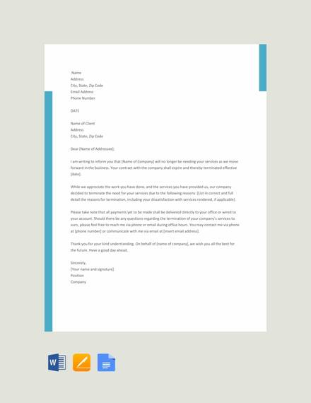 FREE 15 Sample Service Termination Letter Templates In PDF MS Word 