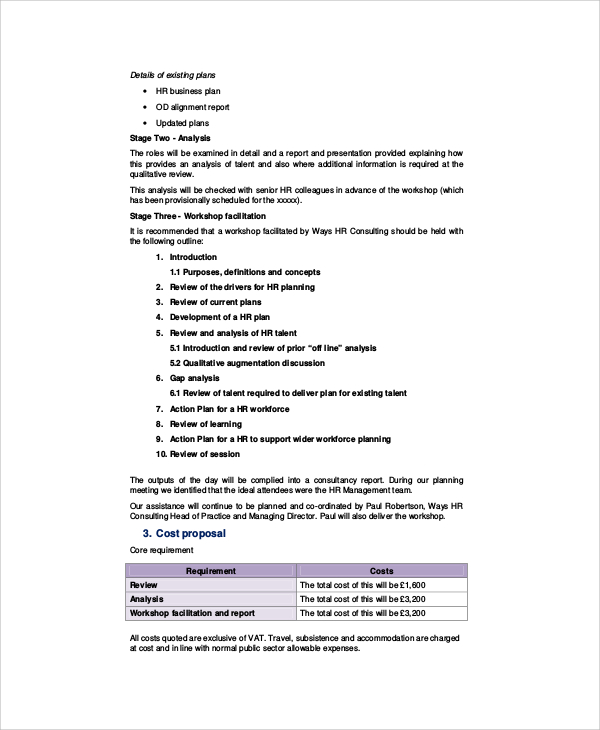 FREE 11 Sample HR Proposals In MS Word PDF Pages Google Docs